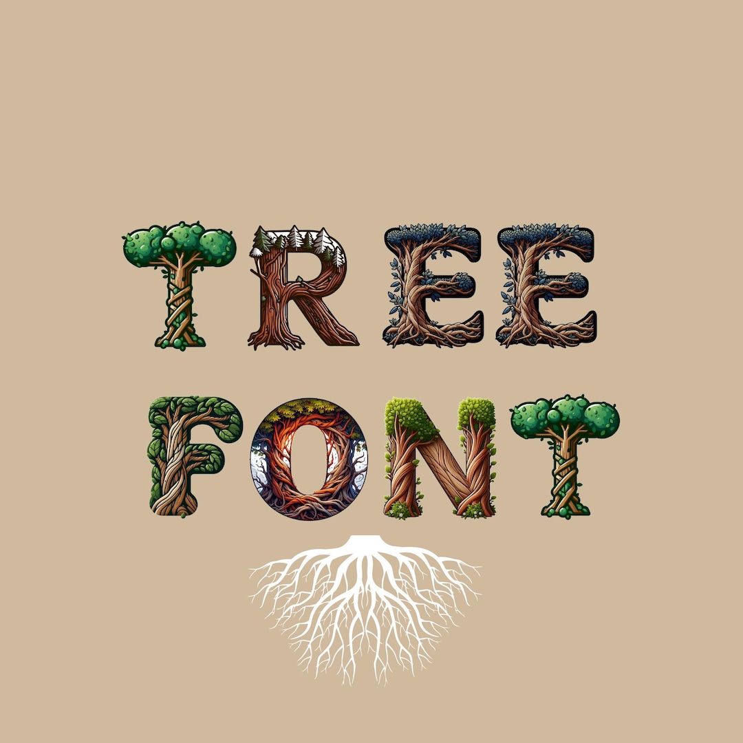 Tree Font, Alphabet With Tree Design, Tree Letters as Png - Etsy