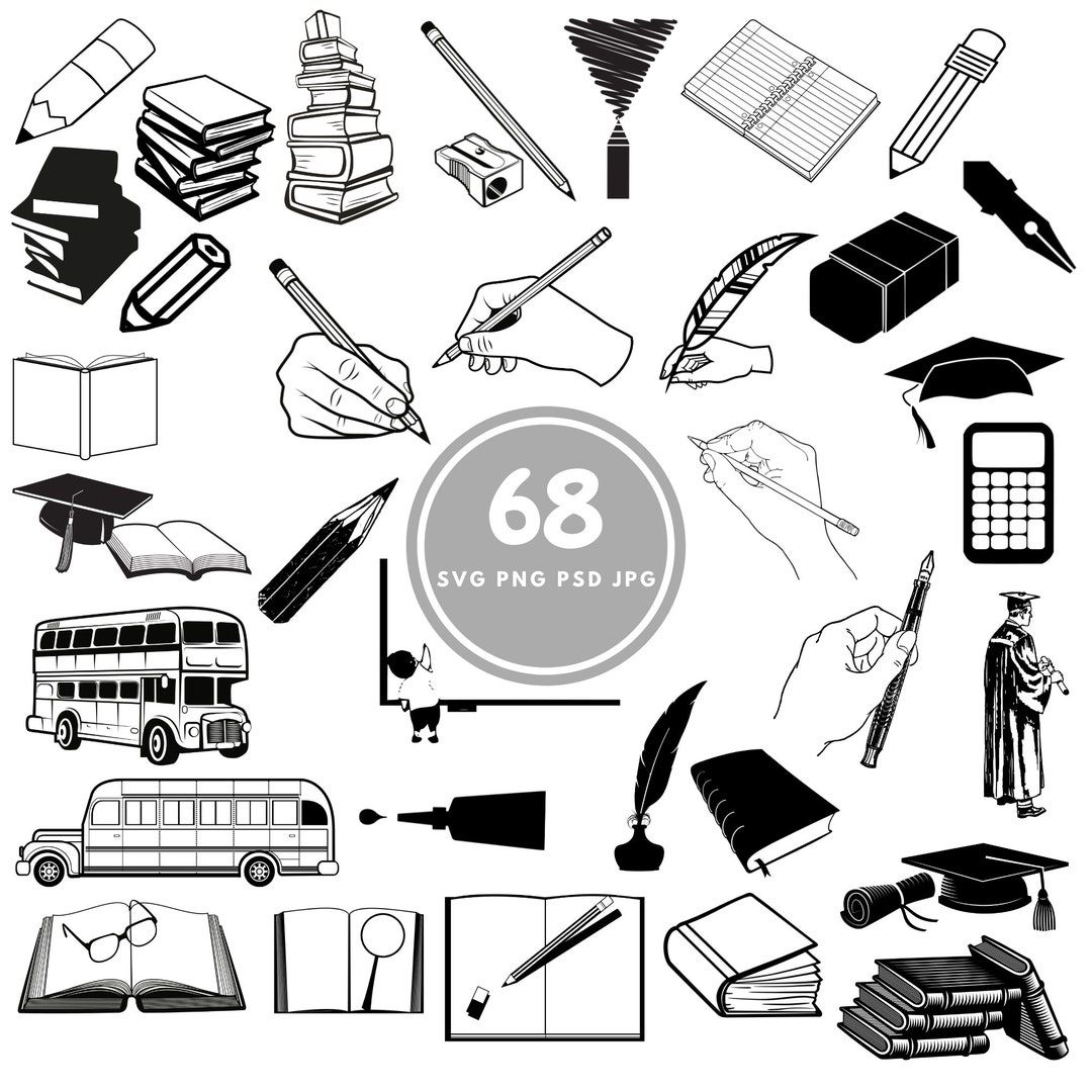School Design SVG, 68 Back to School Svg Bundle, PNG, PSD - Etsy