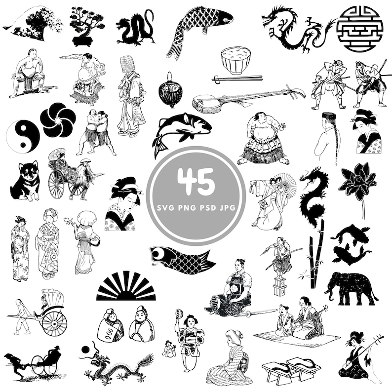 45 Asia SVG, Japan Bundle, China PNG, Cricut, Silhouette - Etsy