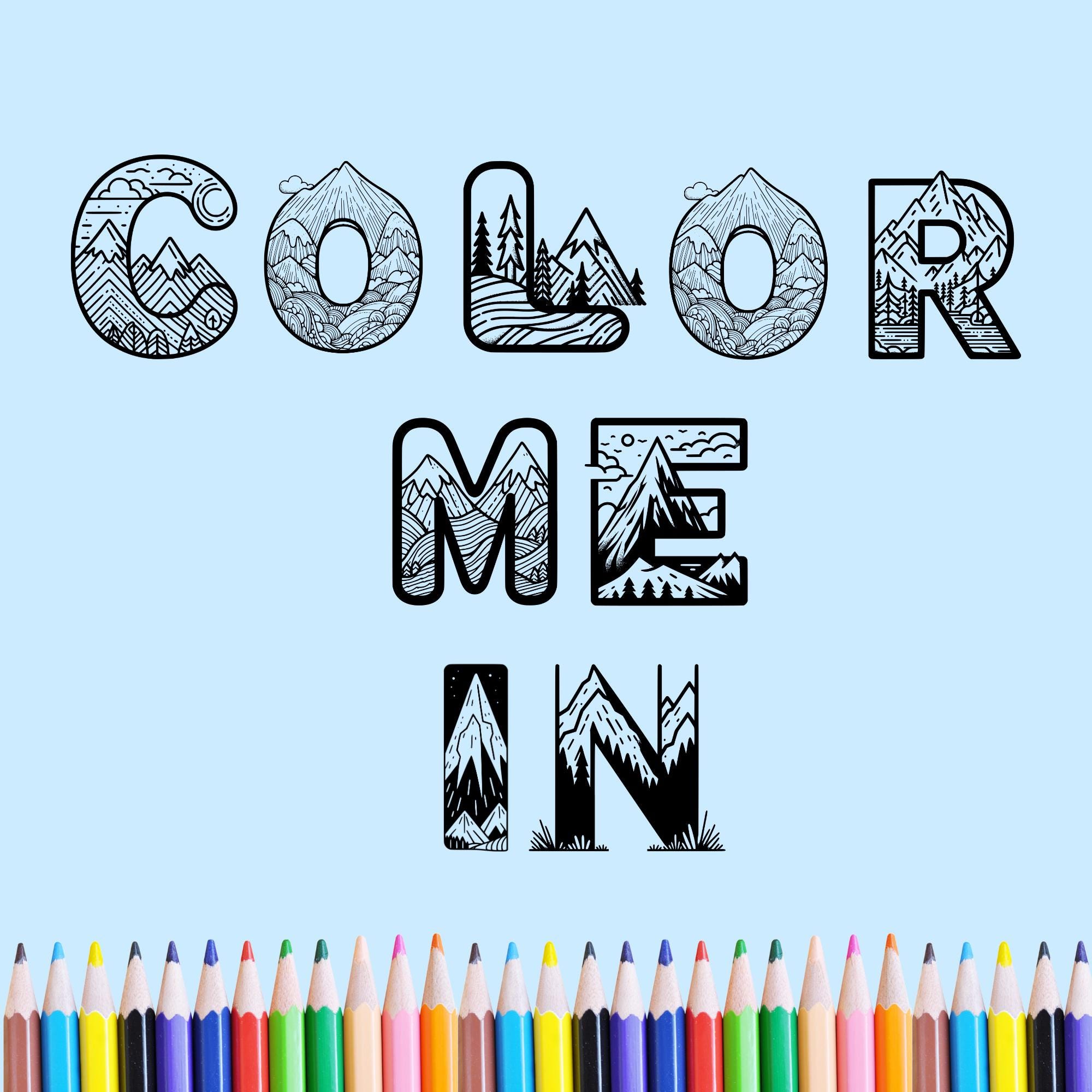 Mountain Alphabet Coloring PNG – Nature Letters for Kids - Etsy