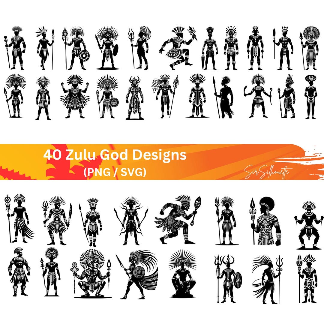 Zulu God SVG, 40 Zulu God Designs as PNG - Etsy