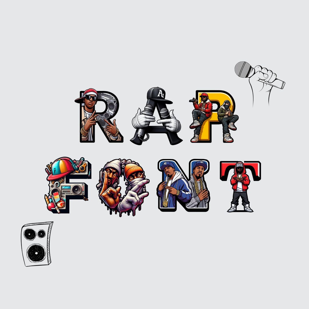 Rap Alphabet Clipart, Hip Hop Letters PNG, Street Graffiti Sublimation ...