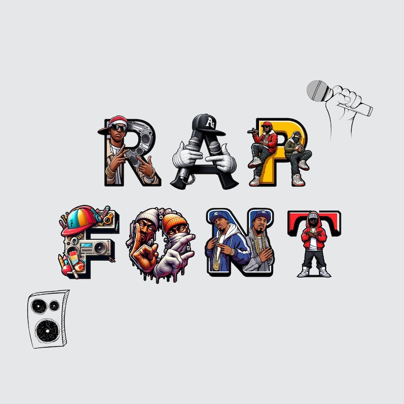 Rap Font, Alphabet With Rap Design, Hip Hop Letters as Png - Etsy