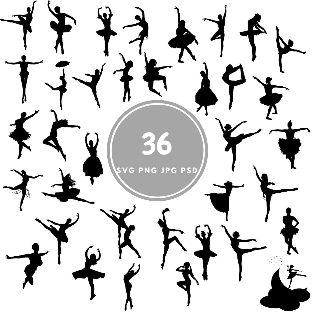 Ballett SVG, 36 Ballerina Svg Bundle, PNG, PSD - Etsy