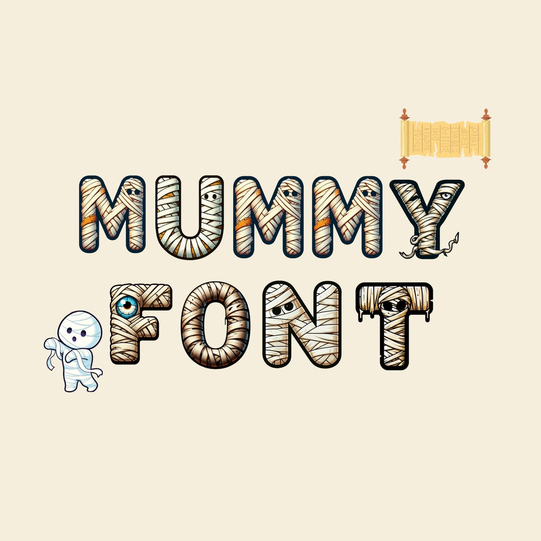 Mummy Font, Alphabet With Mummy Design, Egyptian Letters as Png - Etsy