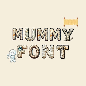 Mummy Font, Alphabet With Mummy Design, Egyptian Letters as Png - Etsy