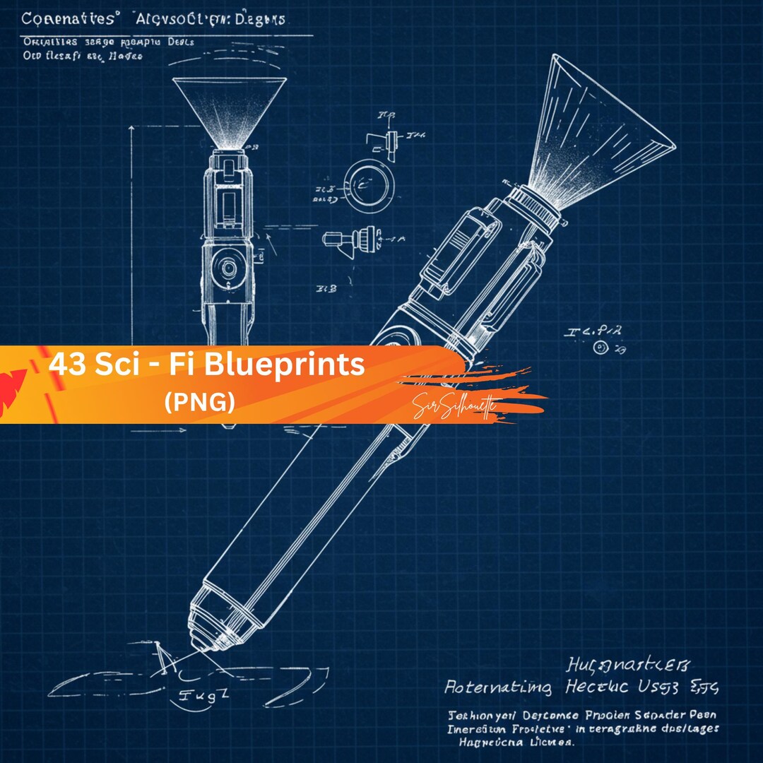 Sci-fi Blueprint | Futuristic Digital Art | Spaceship Schematic Design ...