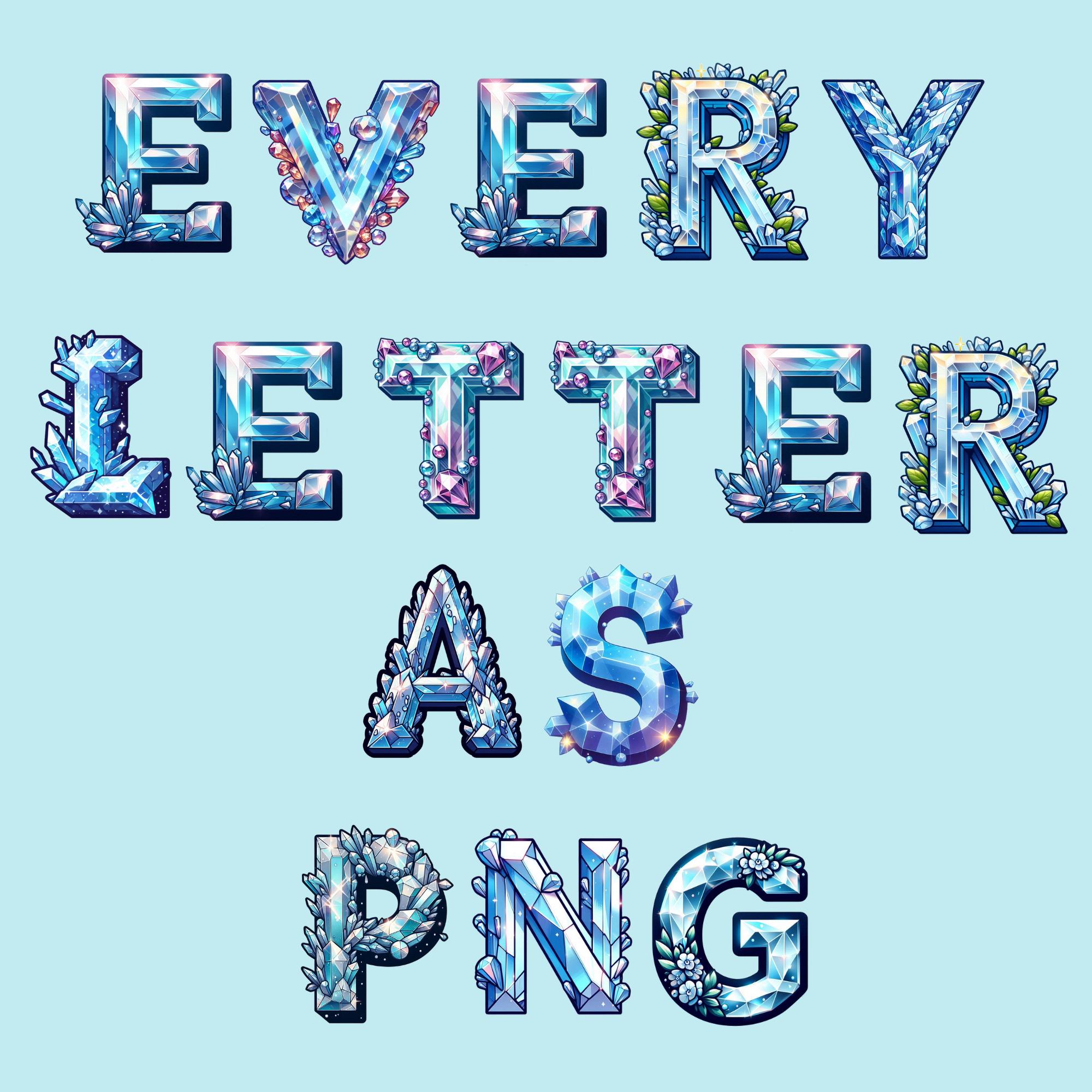 Crystal Font, Alphabet With Crystal Design, Jewel Letters as Png - Etsy