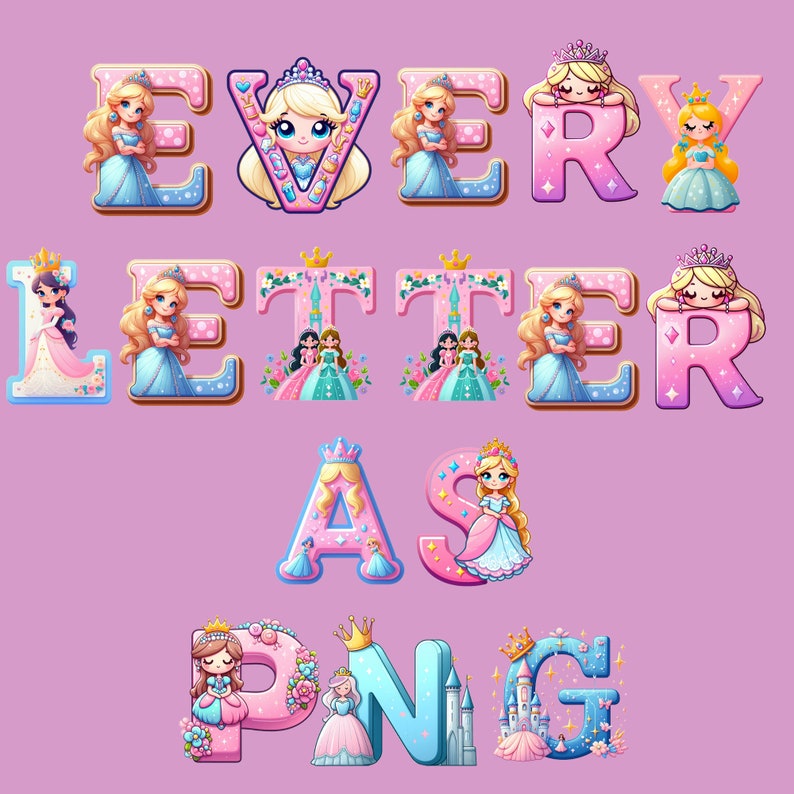Princess Alphabet Clipart, Royal Letters PNG, Tiara Gold Sublimation ...