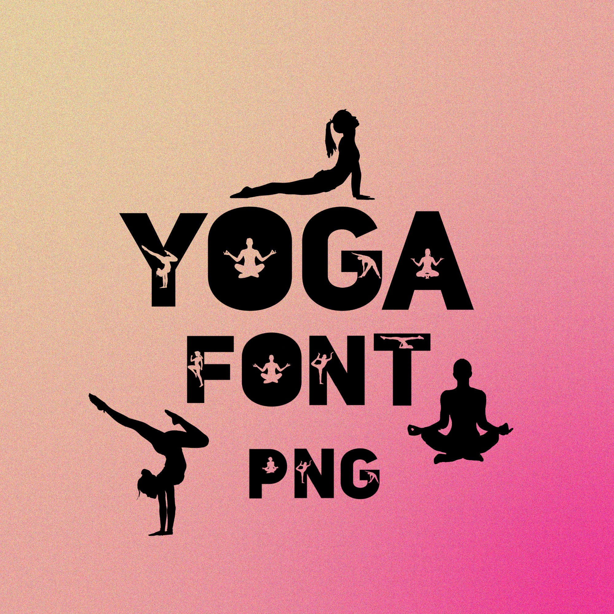 Yoga Font, Alphabet With Yoga Design, Yoga Letters as Png - Etsy