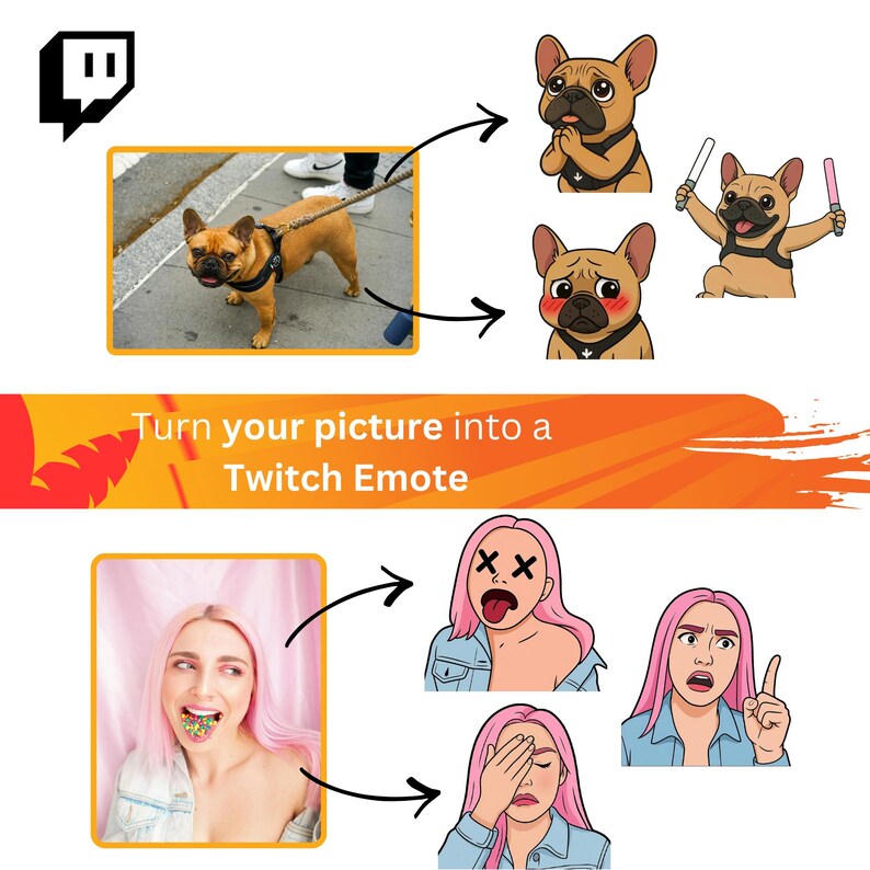 Custom Photo Twitch Emotes, Personalized Face Discord Stickers ...