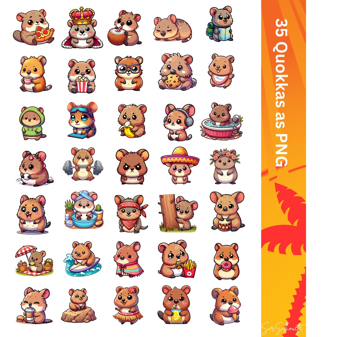 Cute Quokka Digital Design for Stickers - Etsy