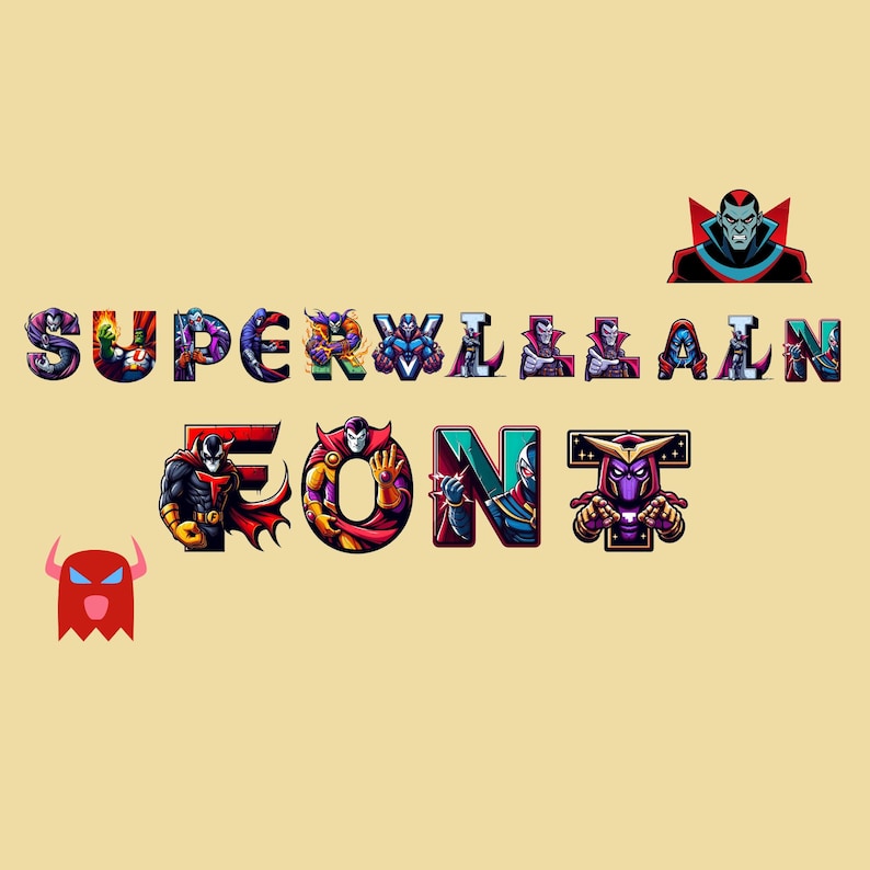 Supervillain Font, Alphabet With Supervillain Design, Supervillain ...
