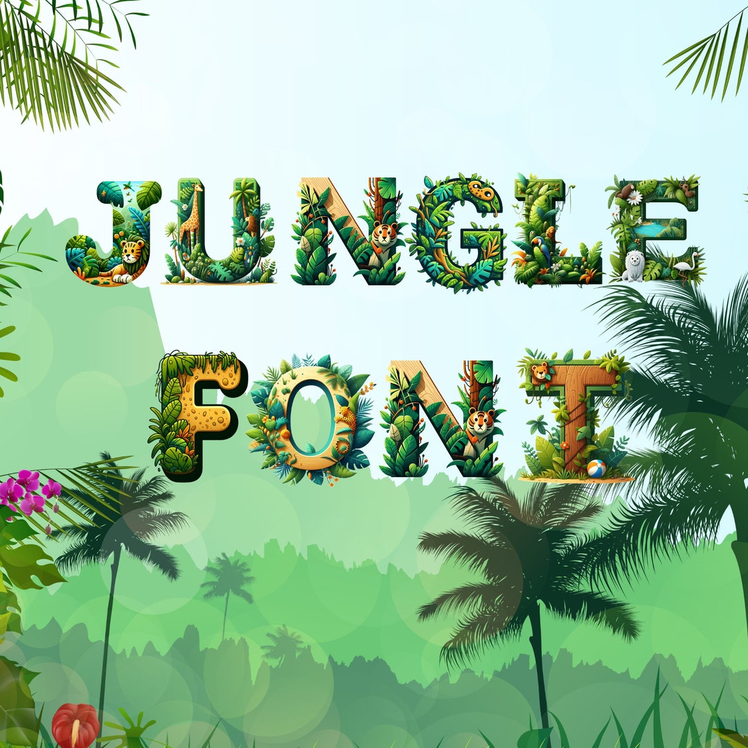 Jungle Font, Alphabet With Jungle Design, Jungle Letters as Png - Etsy