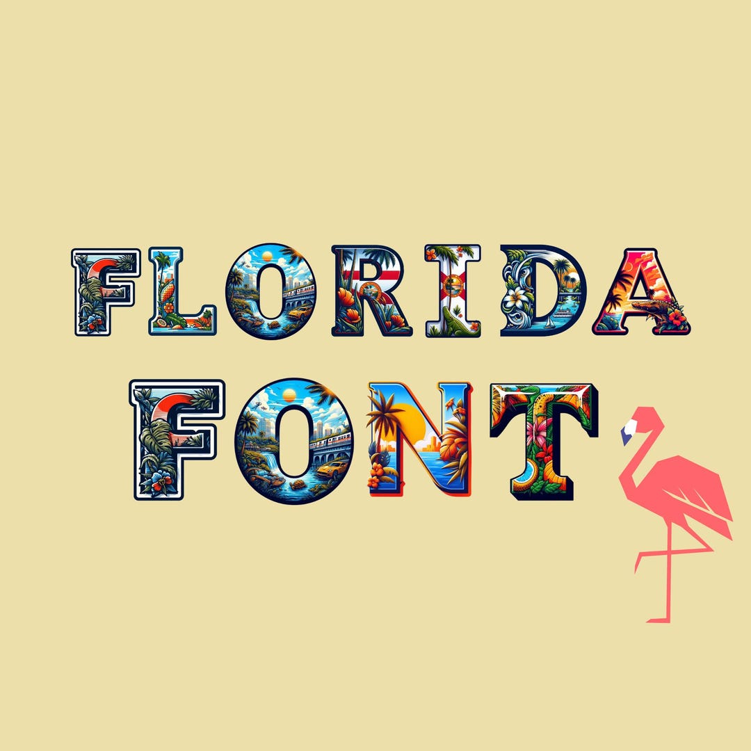 Florida Font, Alphabet With Florida Design, Florida Letters as Png - Etsy