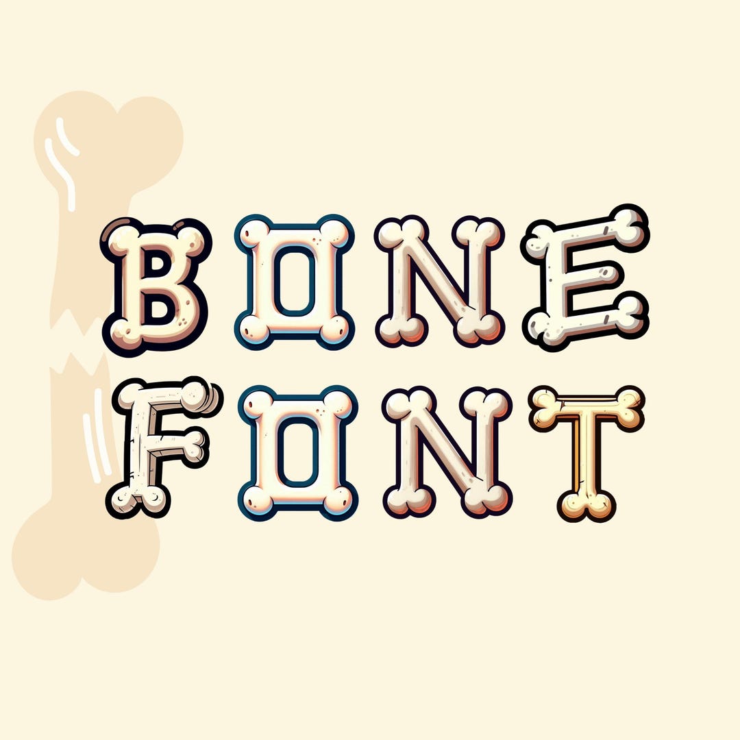 Bone Font, Alphabet With Bone Design, Bone Letters as Png - Etsy