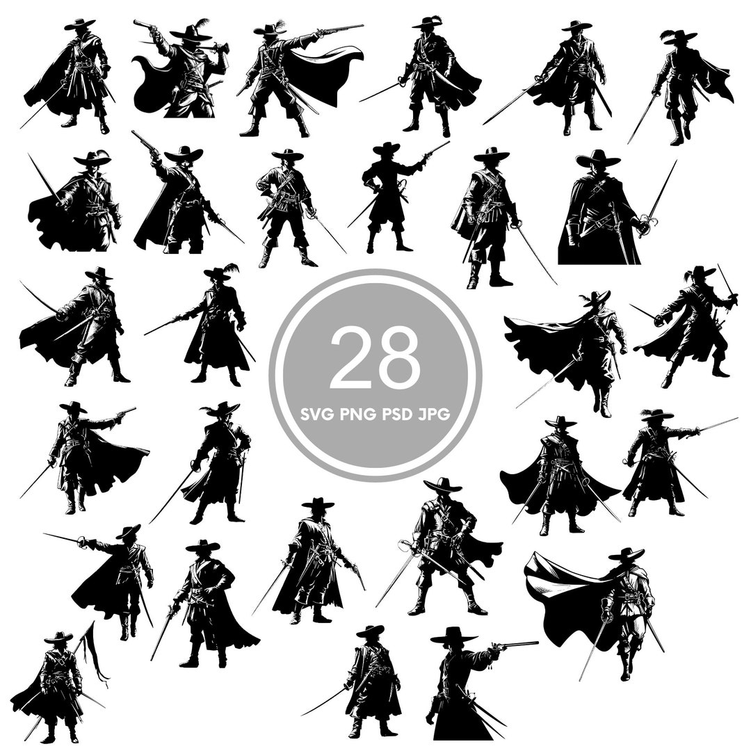 Musketeer SVG Bundle 28 Musketeer Designs PNG PSD - Etsy