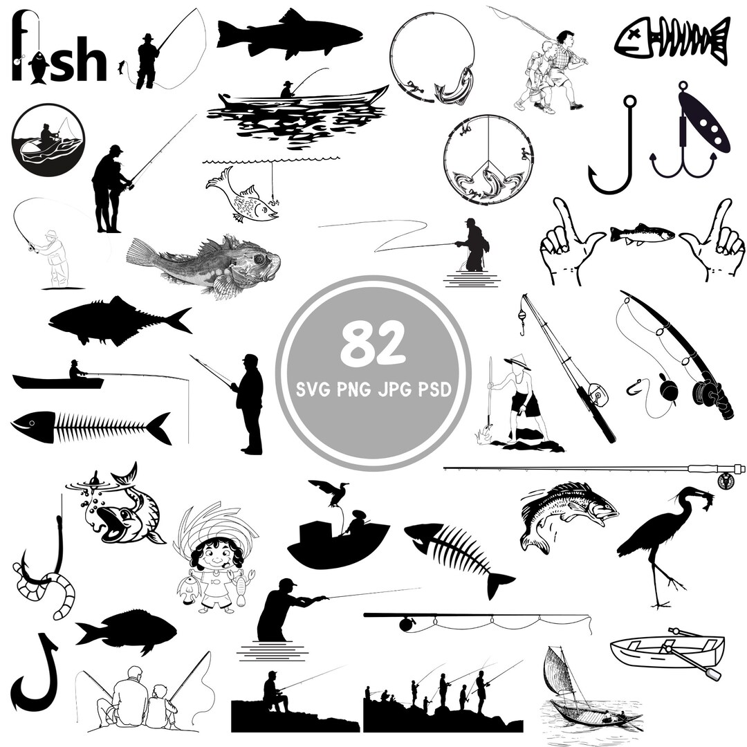 Fishing SVG, 82 Fisher Svg Bundle, PNG, PSD - Etsy