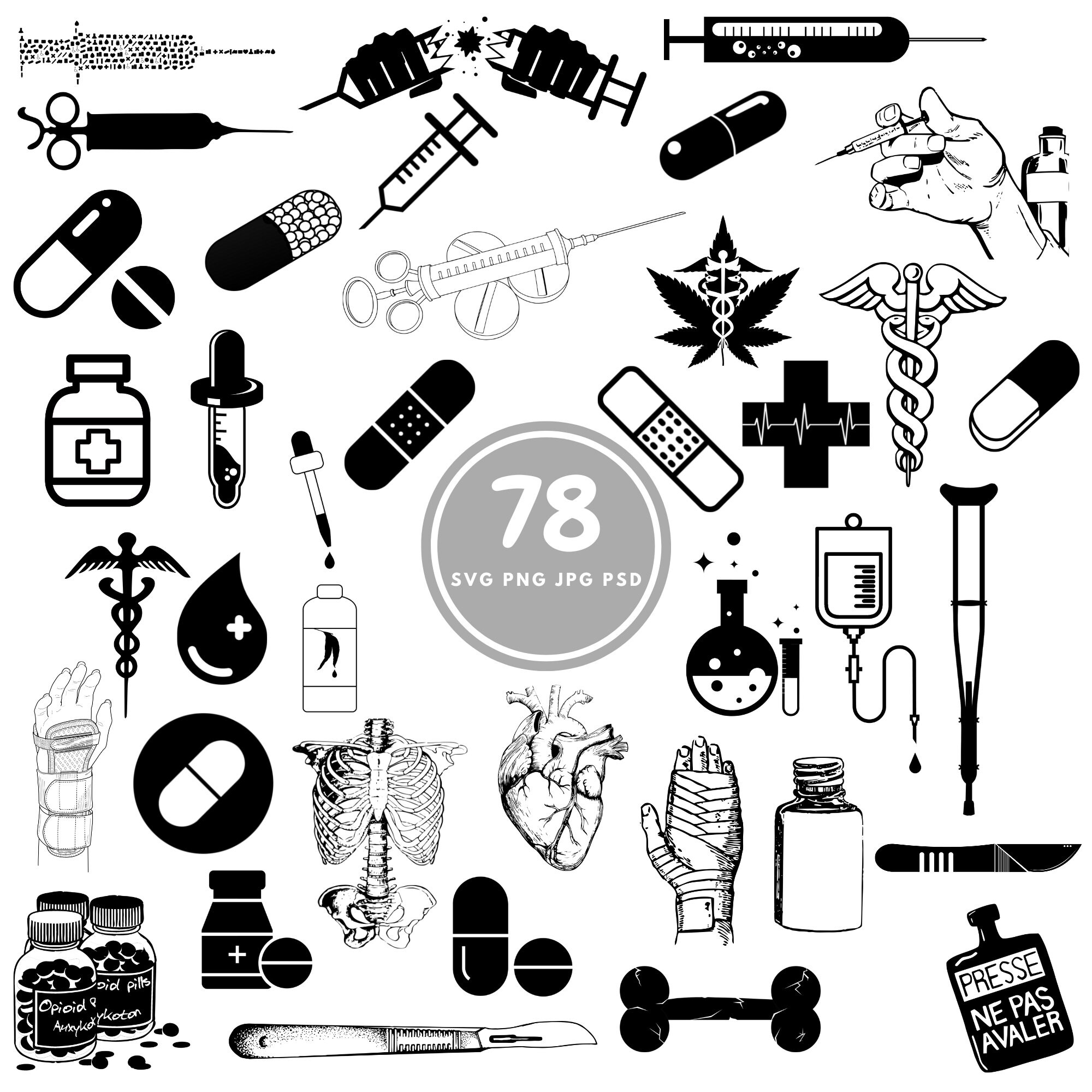 Medicin SVG, 78 Pills Svg Bundle, PNG, PSD - Etsy
