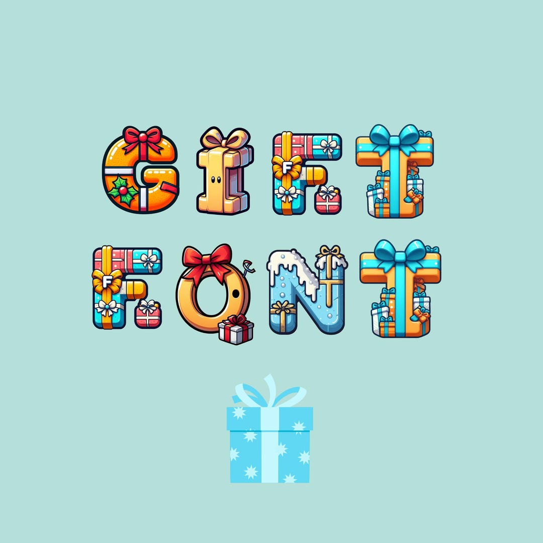 Gift Alphabet Clipart, Present PNG Letters, Birthday Surprise ...