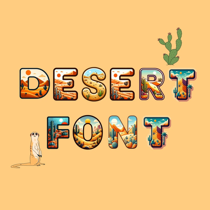 Desert Font, Alphabet With Arid Design, Sand Letters as Png - Etsy