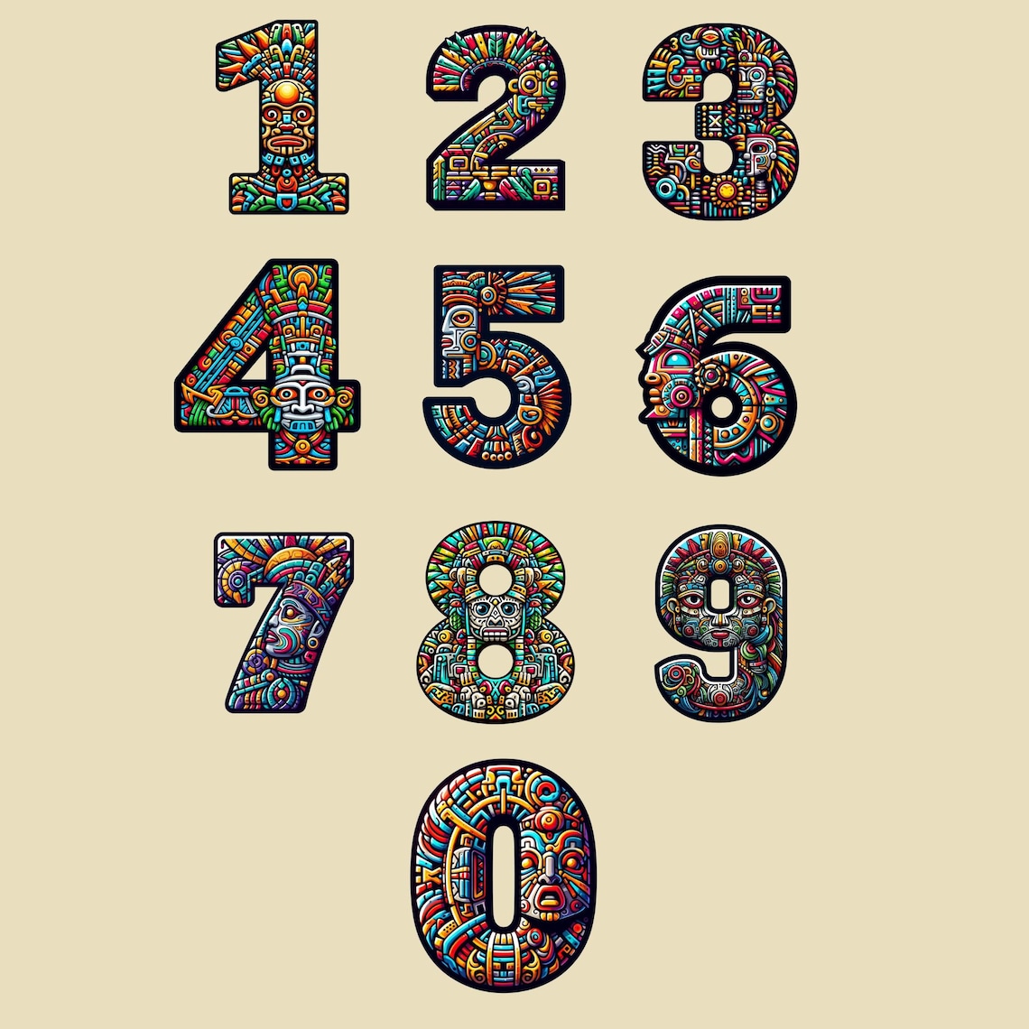 Aztec Font, Alphabet With Aztec Design, Aztec Letters as Png - Etsy