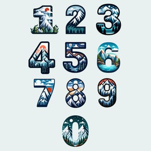 Mountain Font, Alphabet With Mountain Design, Mountain Letters as Png ...