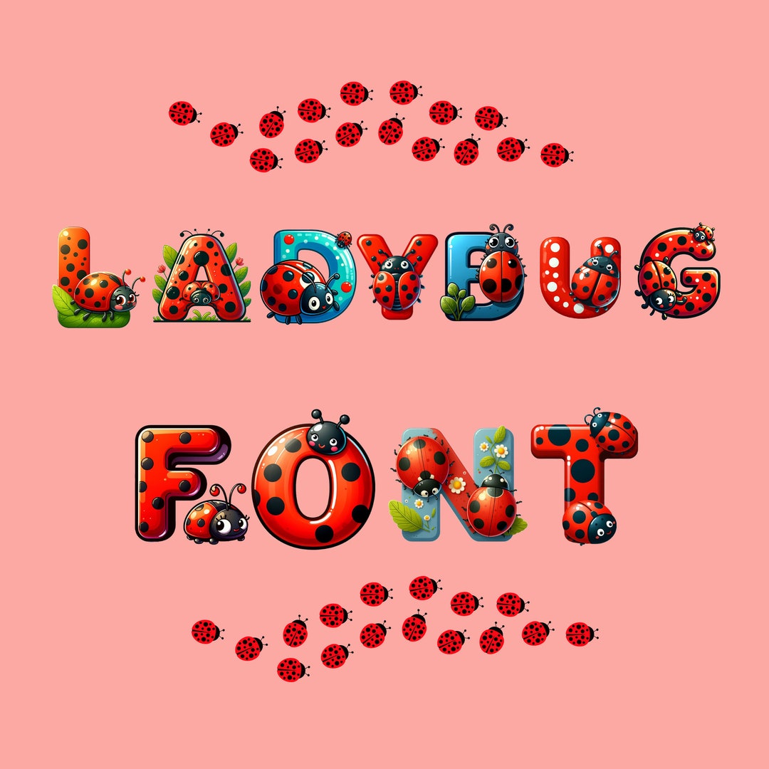 Ladybug Font, Alphabet With Ladybug Design, Ladybug Letters as Png - Etsy