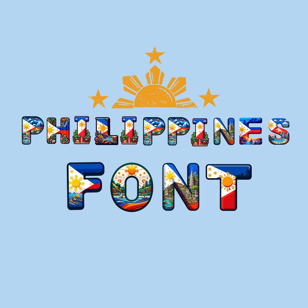 Philippines Font, Alphabet With Philippines Design, Philippines Letters ...