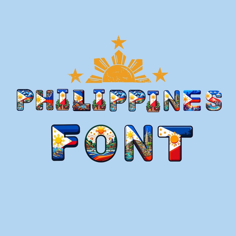 Philippines Font, Alphabet With Philippines Design, Philippines Letters ...