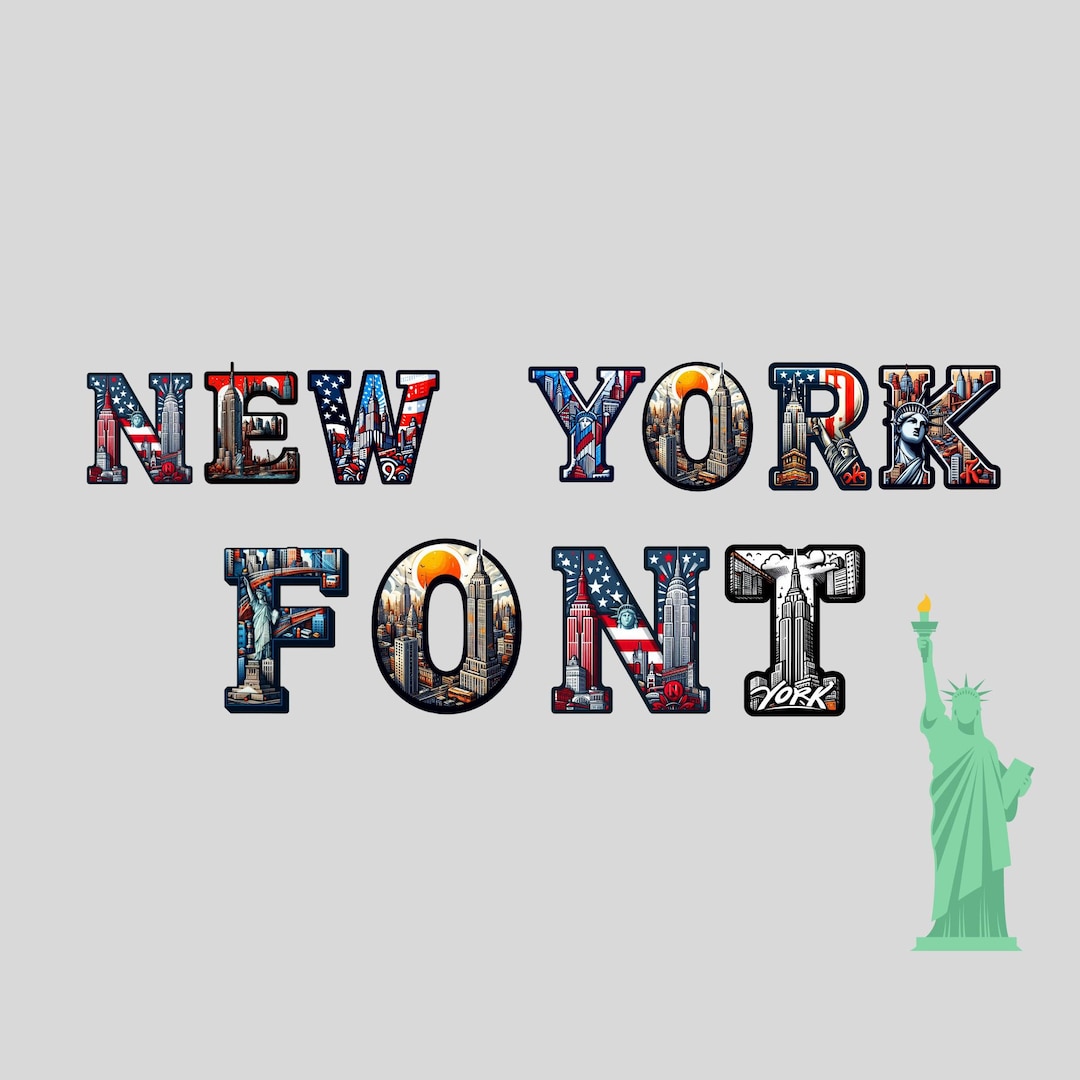 New York Font, Alphabet With New York Design, New York Letters as Png ...