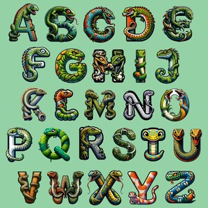 Reptile Font, Alphabet With Reptile Design, Lizard Letters as Png - Etsy