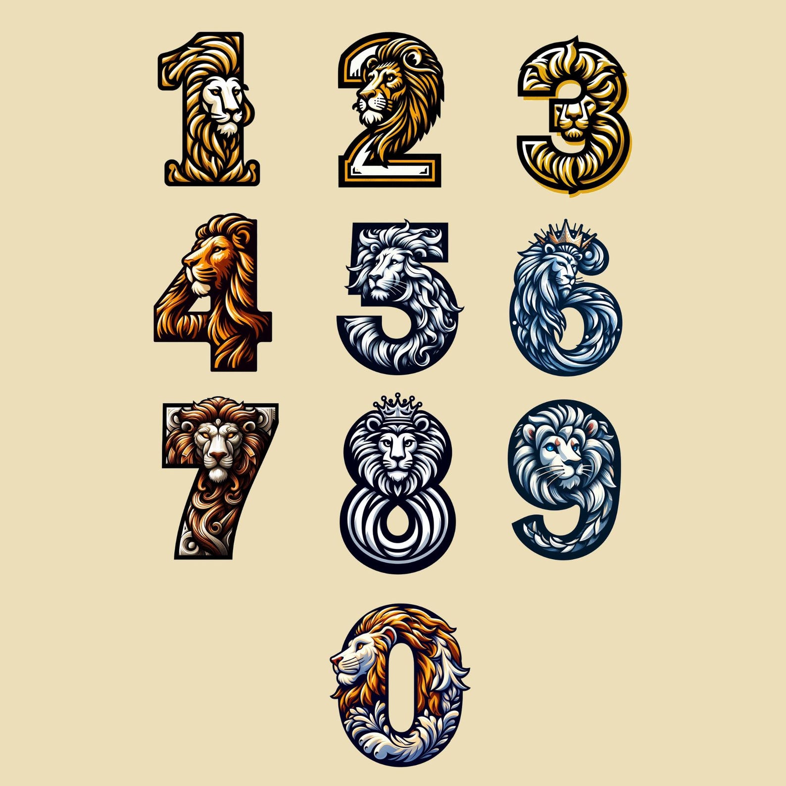Lion Font, Alphabet With Lion Design, Lion Letters as Png - Etsy
