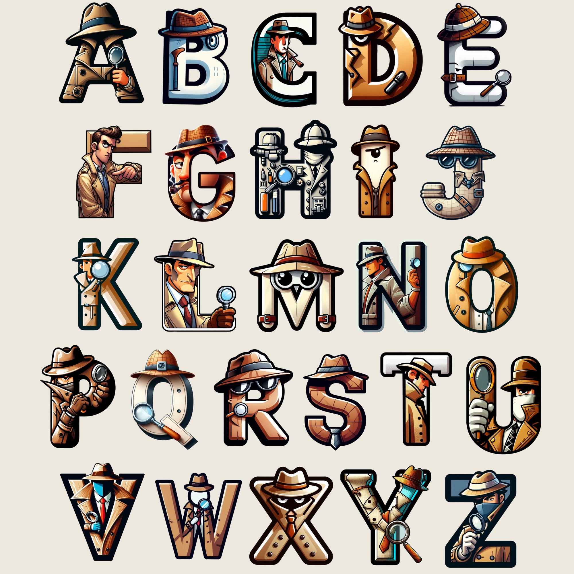 Detective Font, Alphabet With Detective Design, Detective Letters as ...
