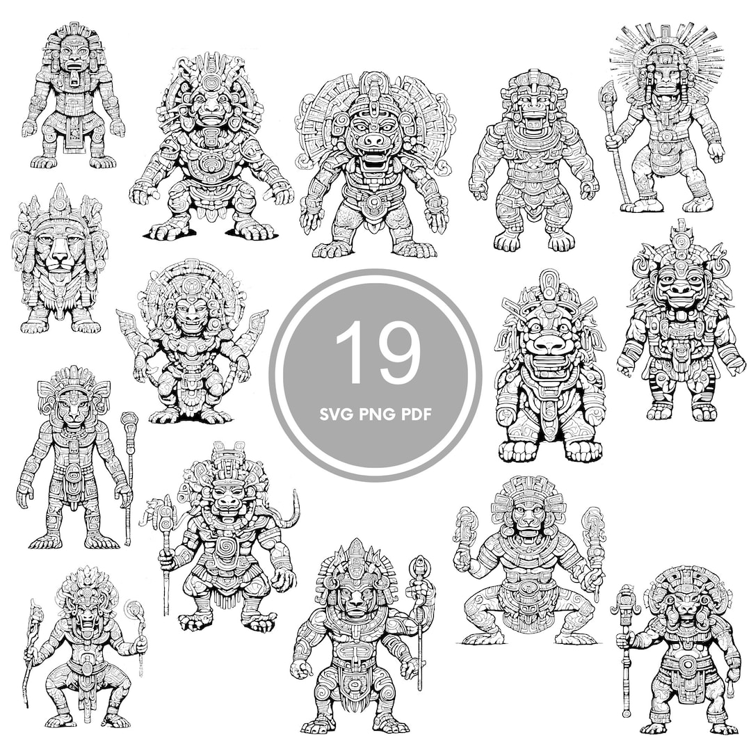 Aztec Animal Gods SVG, 19 Animal Gods Bundle, PNG, PSD - Etsy