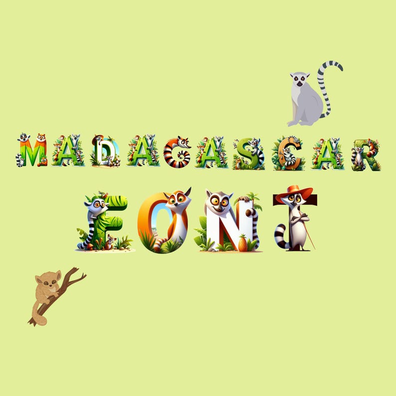 Madagascar Font, Alphabet With Madagascar Design, Madagascar Letters as ...