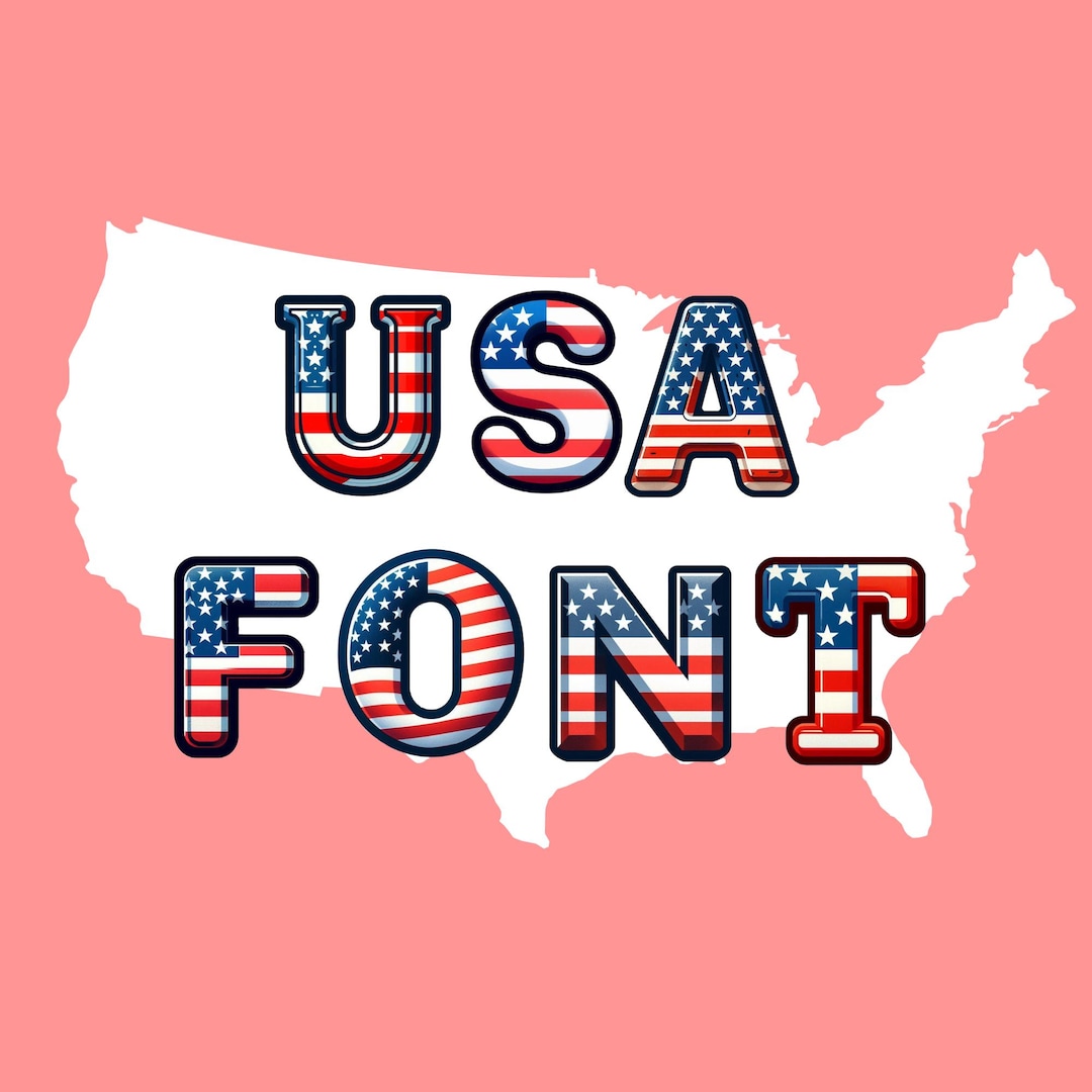 USA Font, Alphabet With USA Design, USA Letters as Png - Etsy
