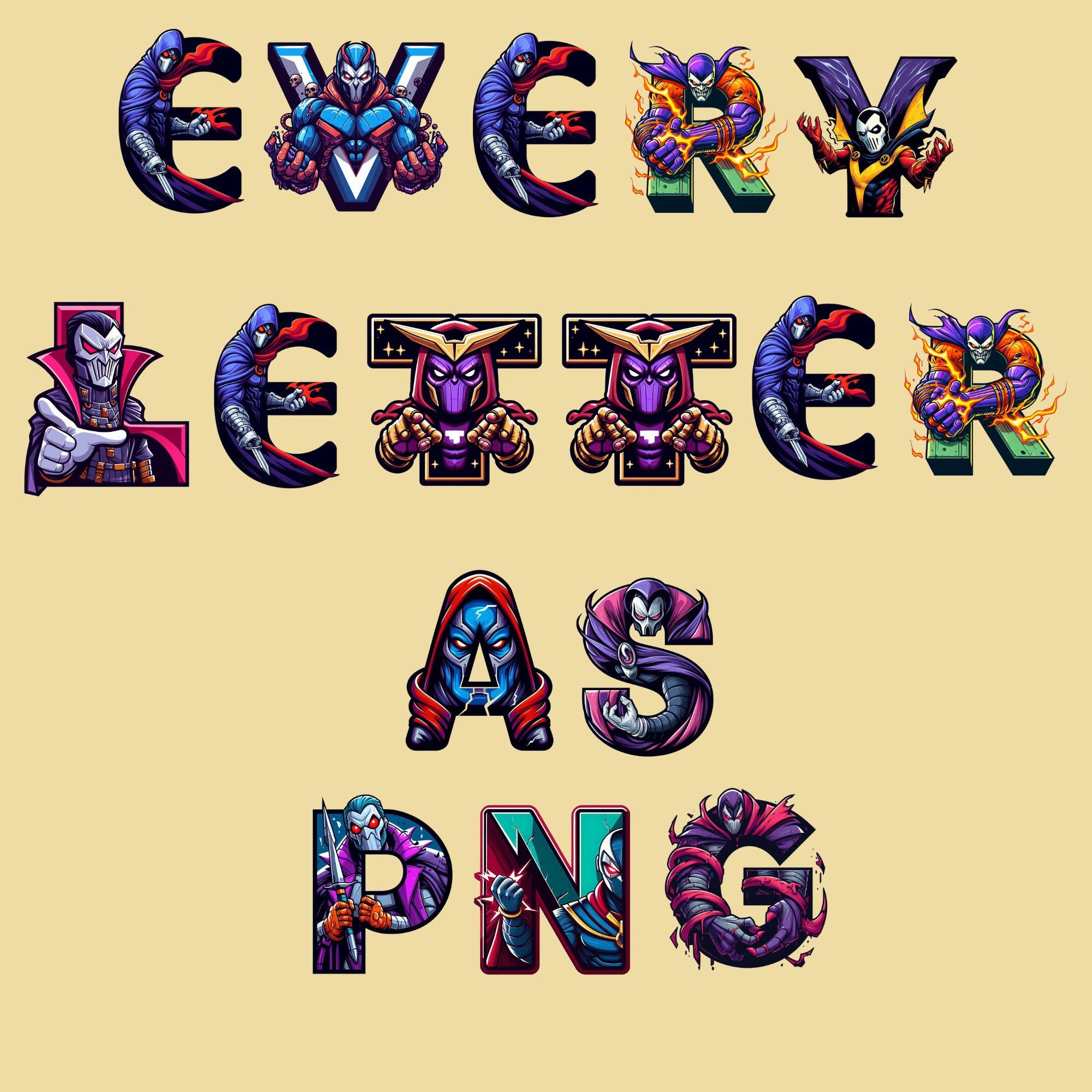 Supervillain Font, Alphabet With Supervillain Design, Supervillain ...