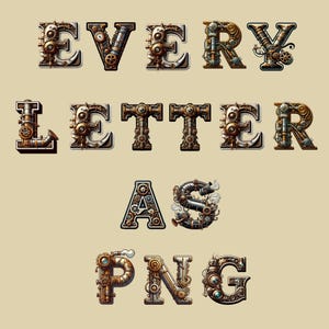Steampunk Font, Alphabet With Steampunk Design, Steampunk Letters as ...