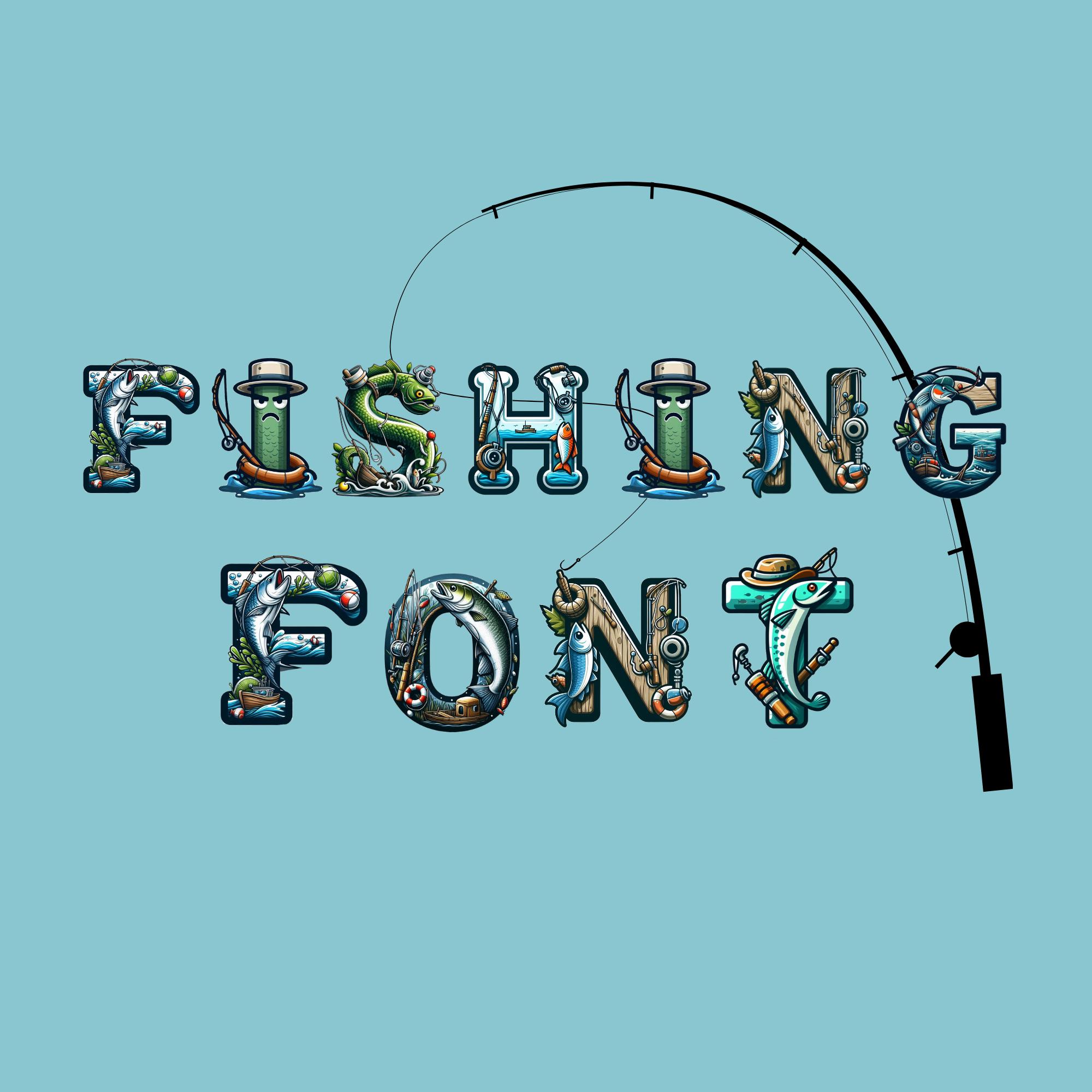 Fishing Font, Alphabet With Fishing Design, Fishing Letters as Png - Etsy