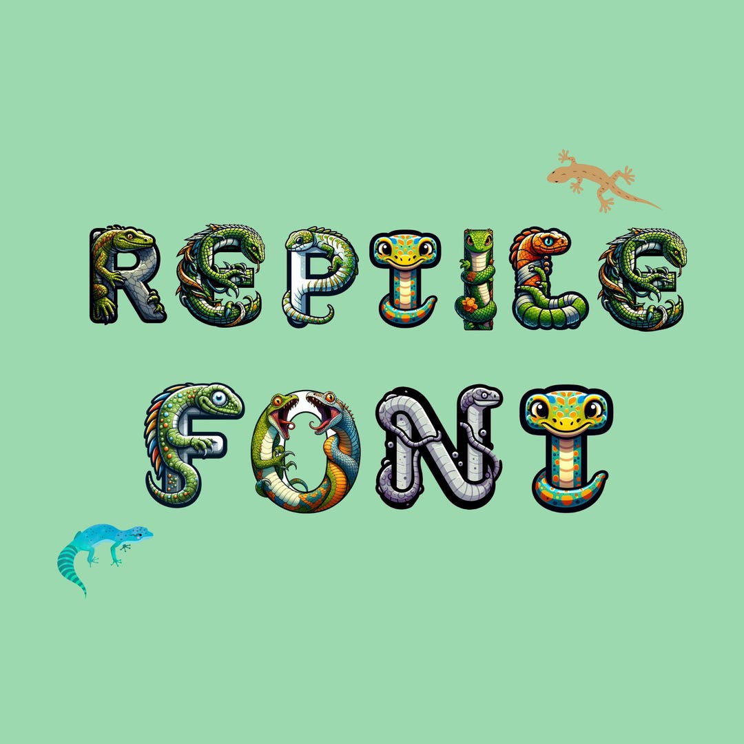 Reptile Font, Alphabet With Reptile Design, Lizard Letters as Png - Etsy