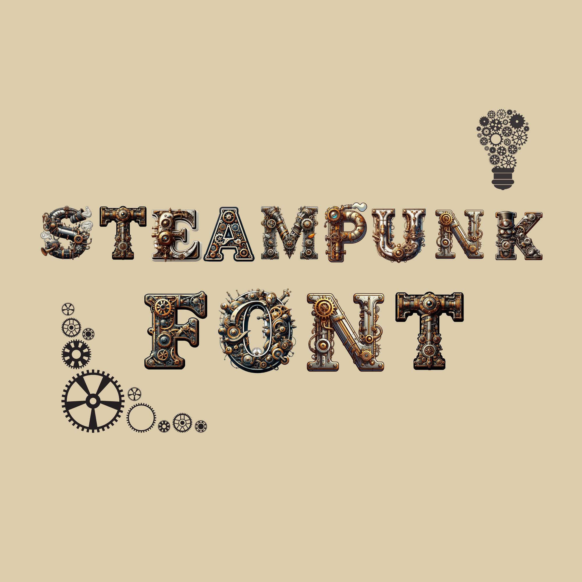 Steampunk Font, Alphabet With Steampunk Design, Steampunk Letters as ...