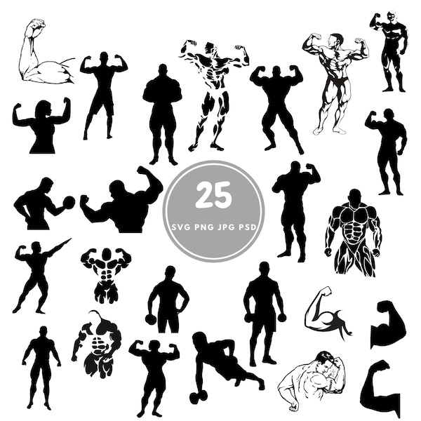Bodybuilder Posing Svg - Etsy