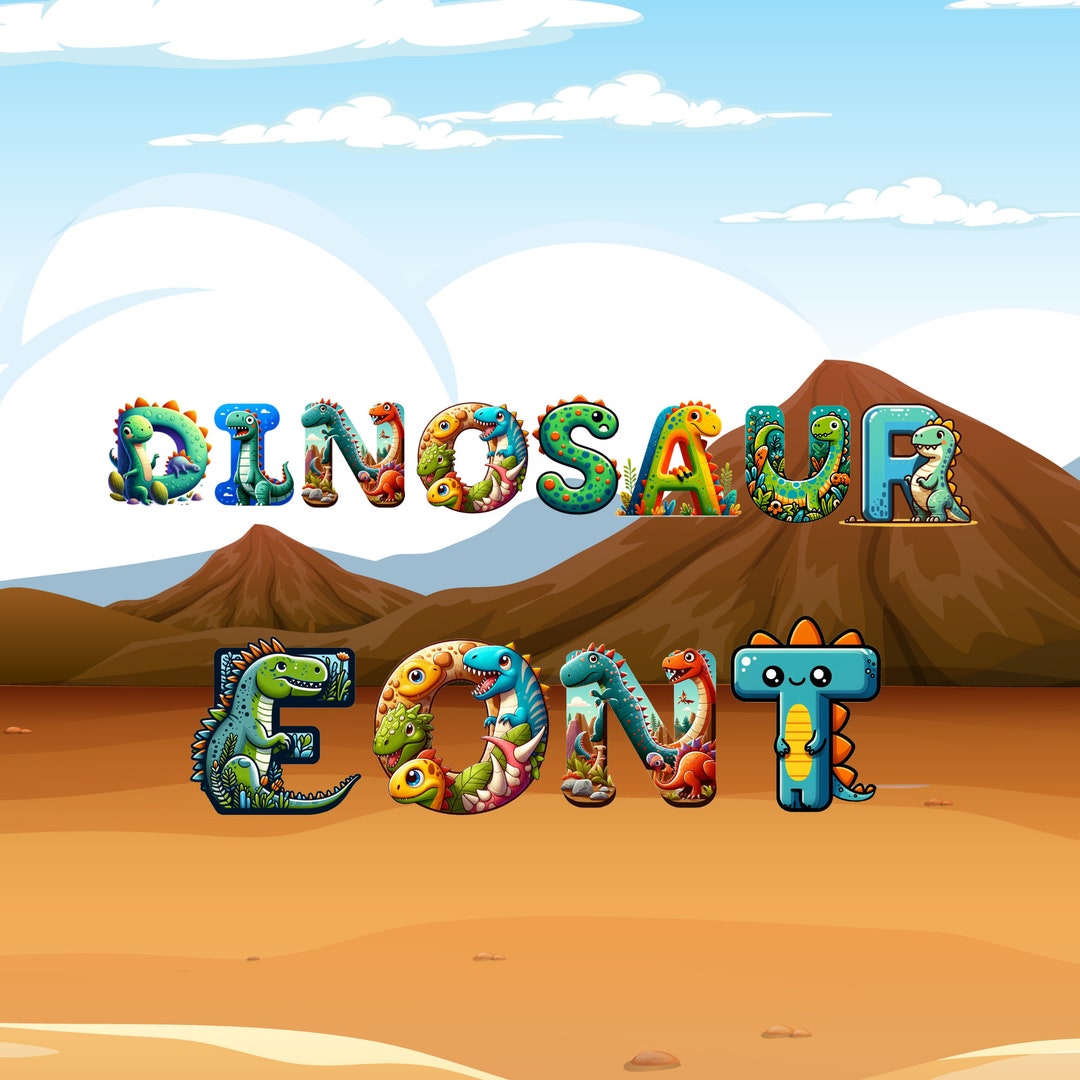 Dinosaur Alphabet Clipart, Prehistoric Letters PNG, Jurassic Reptile ...
