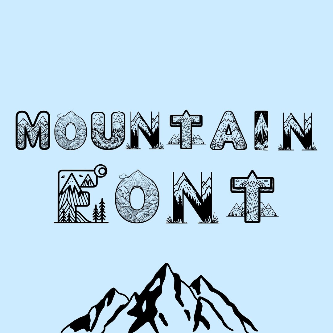 Mountain Alphabet Coloring PNG – Nature Letters for Kids - Etsy