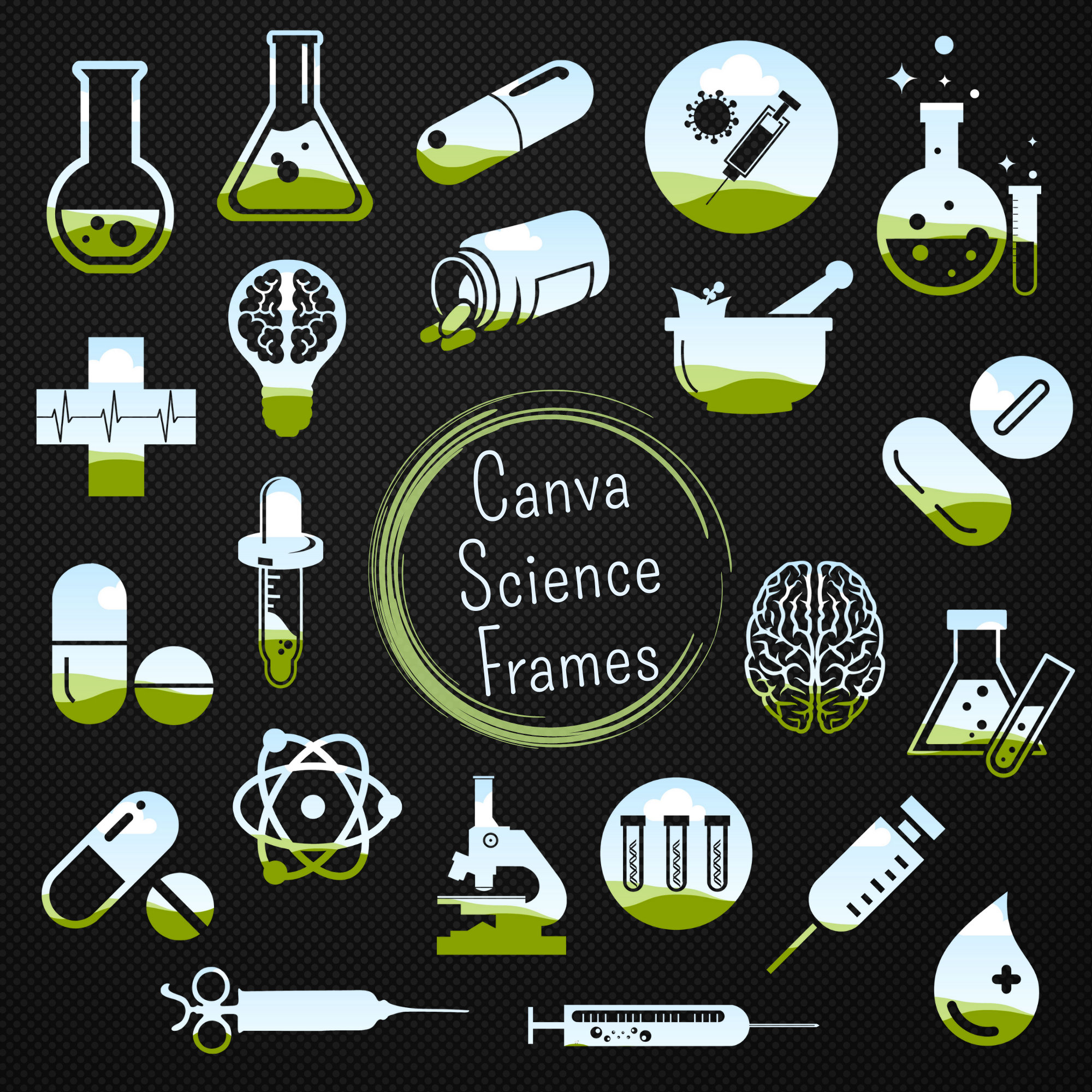 22 Canva Science Frames, Custom Frames for Canva, Science Pdf - Etsy