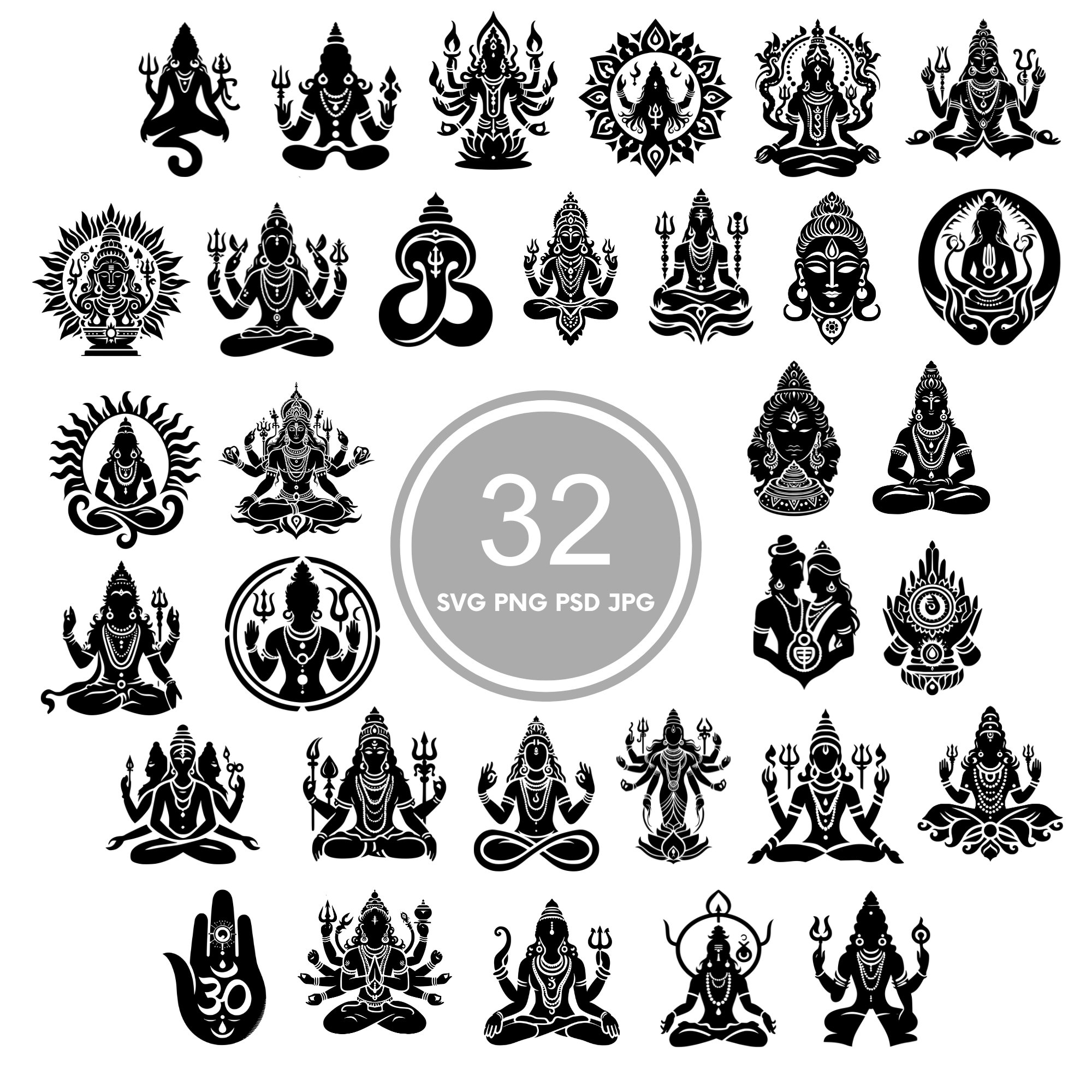 Hinduism Design SVG, 32 India Svg Bundle, PNG, PSD - Etsy