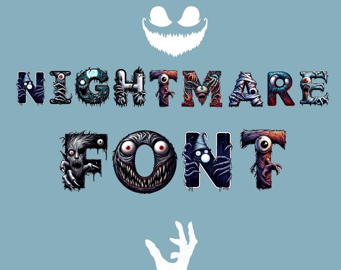 NIGHTMARE Font; Svg Dxf, Eps, Png, TTF Files, Halloween Font, Gothic ...