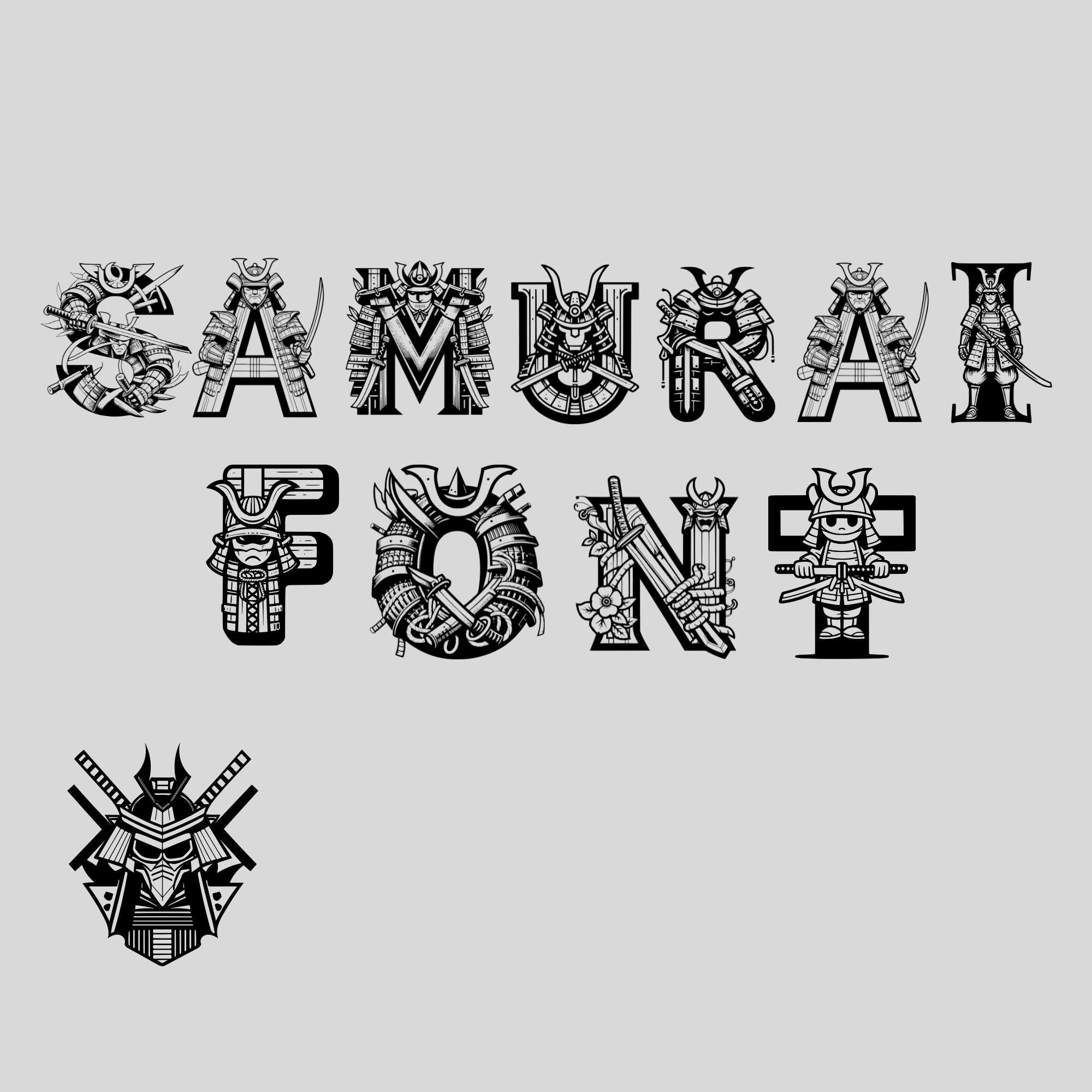 Samurai Alphabet Coloring PNG – Warrior Letters for Kids - Etsy