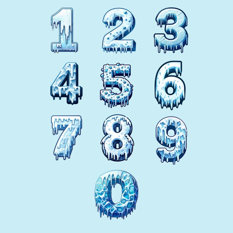 Ice Font, Alphabet With Frozen Design, Frosty Letters as Png - Etsy